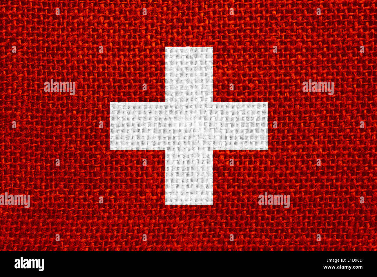 flag of Switzerland or Swiss banner on linen background Stock Photo - Alamy