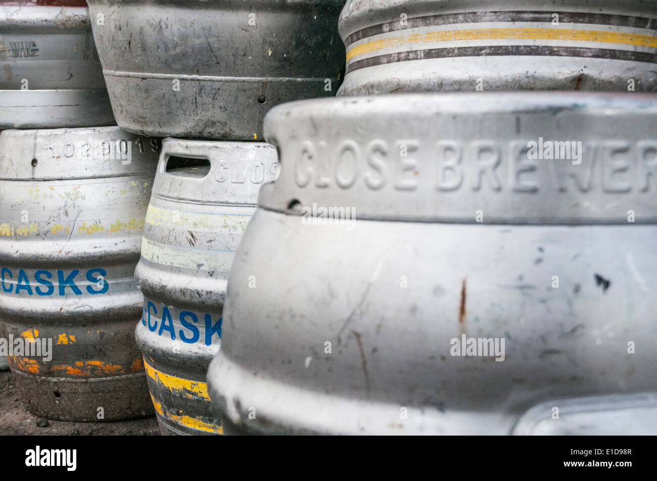 Metal beer kegs outside hi-res stock photography and images - Alamy