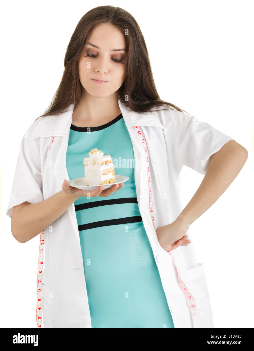 Nutritionist Saying No to Cake Stock Photo - Alamy