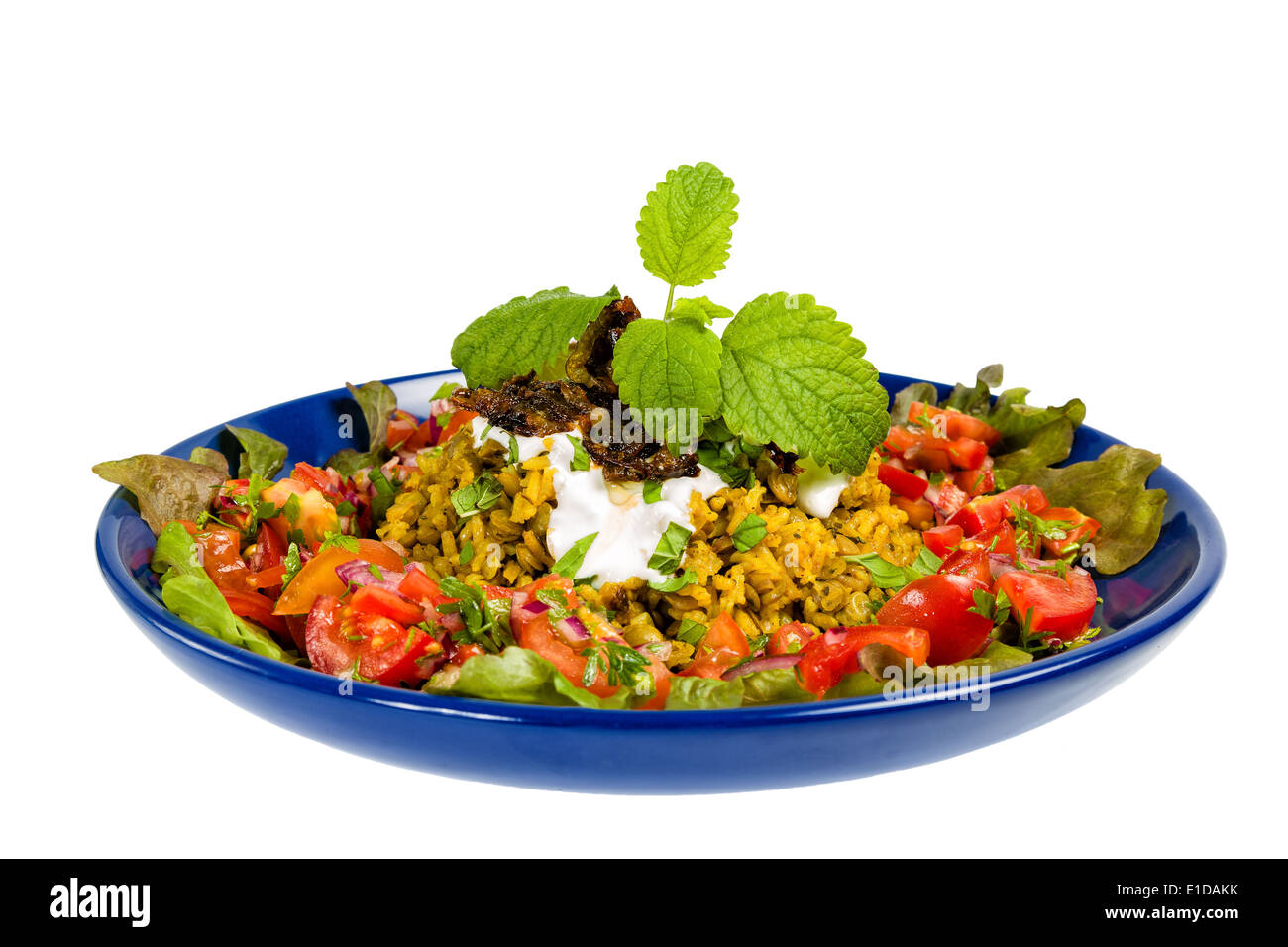 Mejadra is a traditional Arab dish of lentils and rice Stock Photo - Alamy