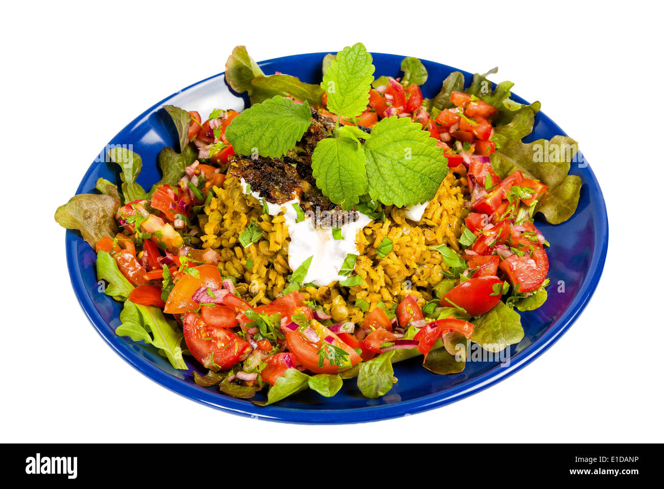 Mejadra is a traditional Arab dish of lentils and rice Stock Photo - Alamy