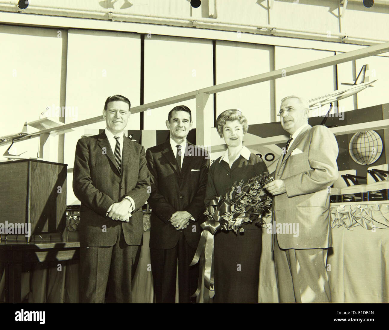 This image shows the Convair 880 aircraft during an introduction ...
