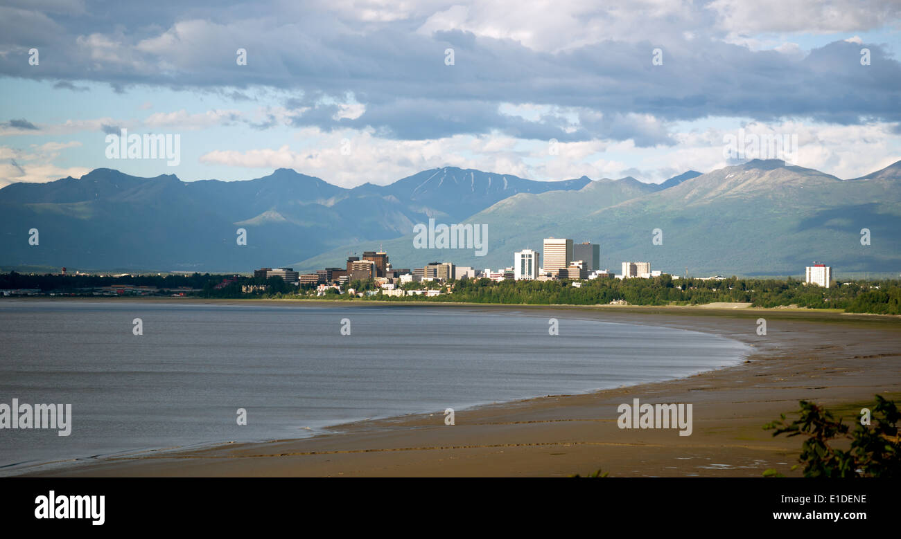 Office Buildings City Skyline Downtown Anchorage Alaska United States ...