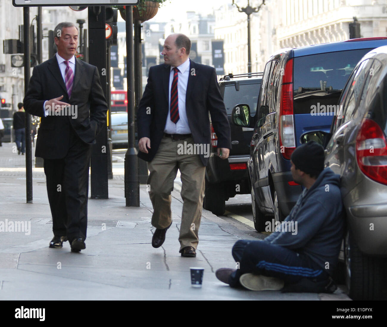 London, UK, 1st June 2014. Nigel Farage arrives for the BBC Andrew Marr ...