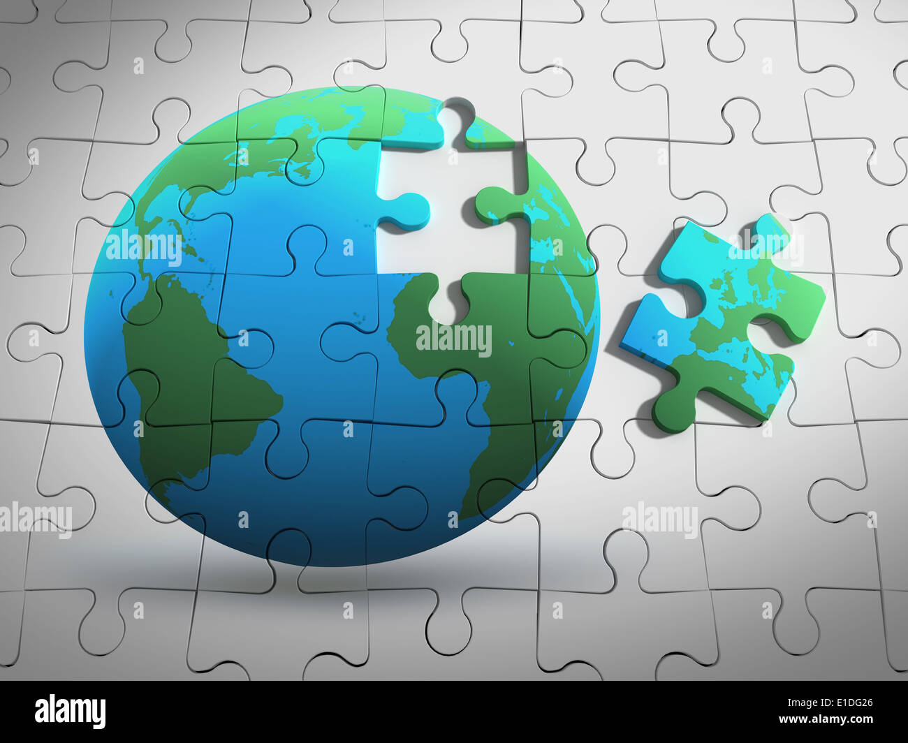 3d Earth jigsaw puzzle Stock Photo - Alamy