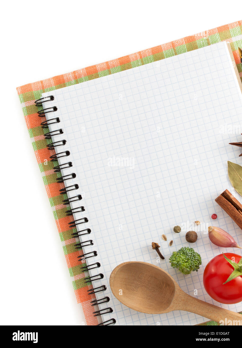 spices and recipe book on white background Stock Photo - Alamy
