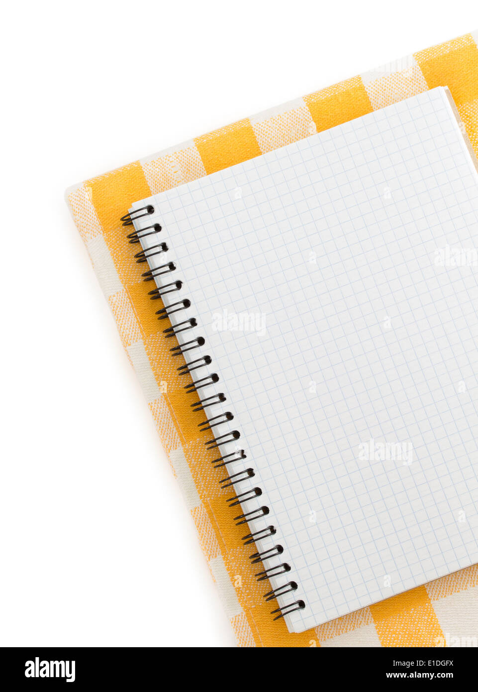 cook book and napkin on white background Stock Photo - Alamy