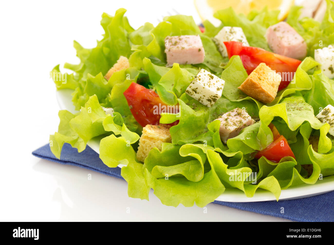 salad in plate isolated on white background Stock Photo - Alamy