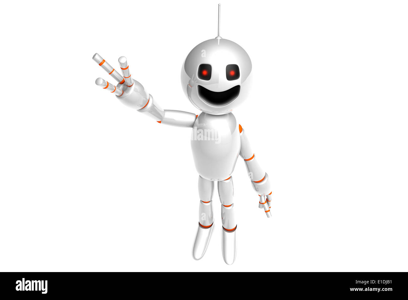 A waving and greeting cartoon Robot Stock Photo - Alamy