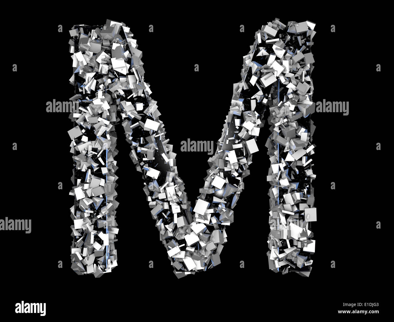 A letter formed out of metallic Crystals Stock Photo - Alamy