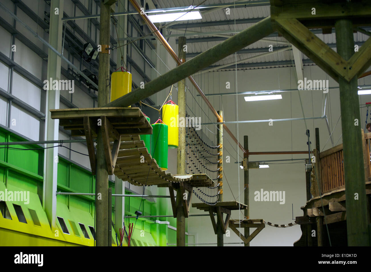 Indoor climbing adventure trail Stock Photo - Alamy