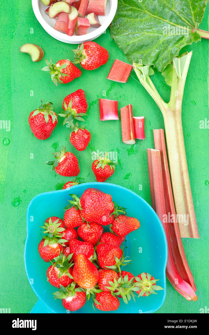 rhubarb and strawberry Stock Photo - Alamy