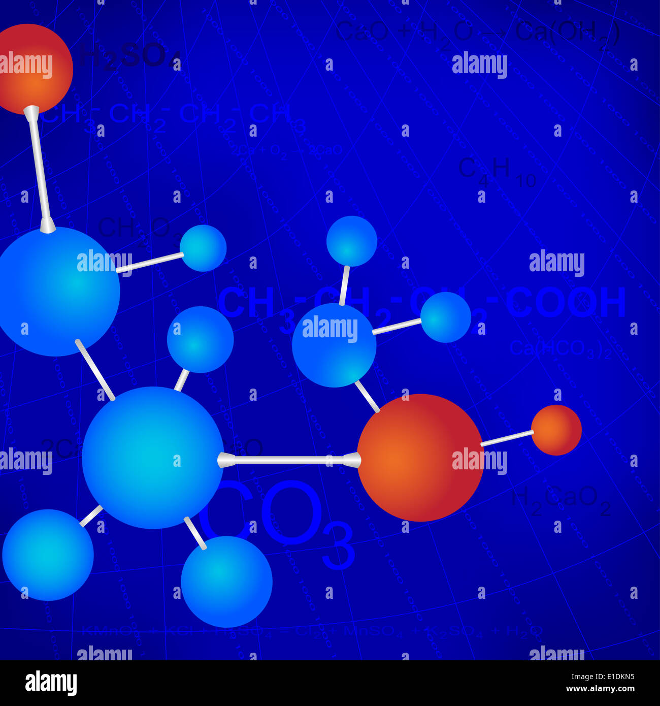 Vector image texture with chemical formulas and molecules Stock Photo ...