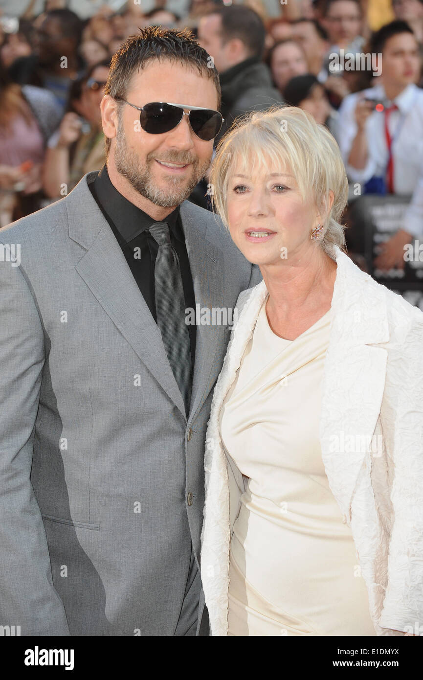 London, UK. 21st Apr, 2009. Helen Mirren and Russell Crowe attend the ...