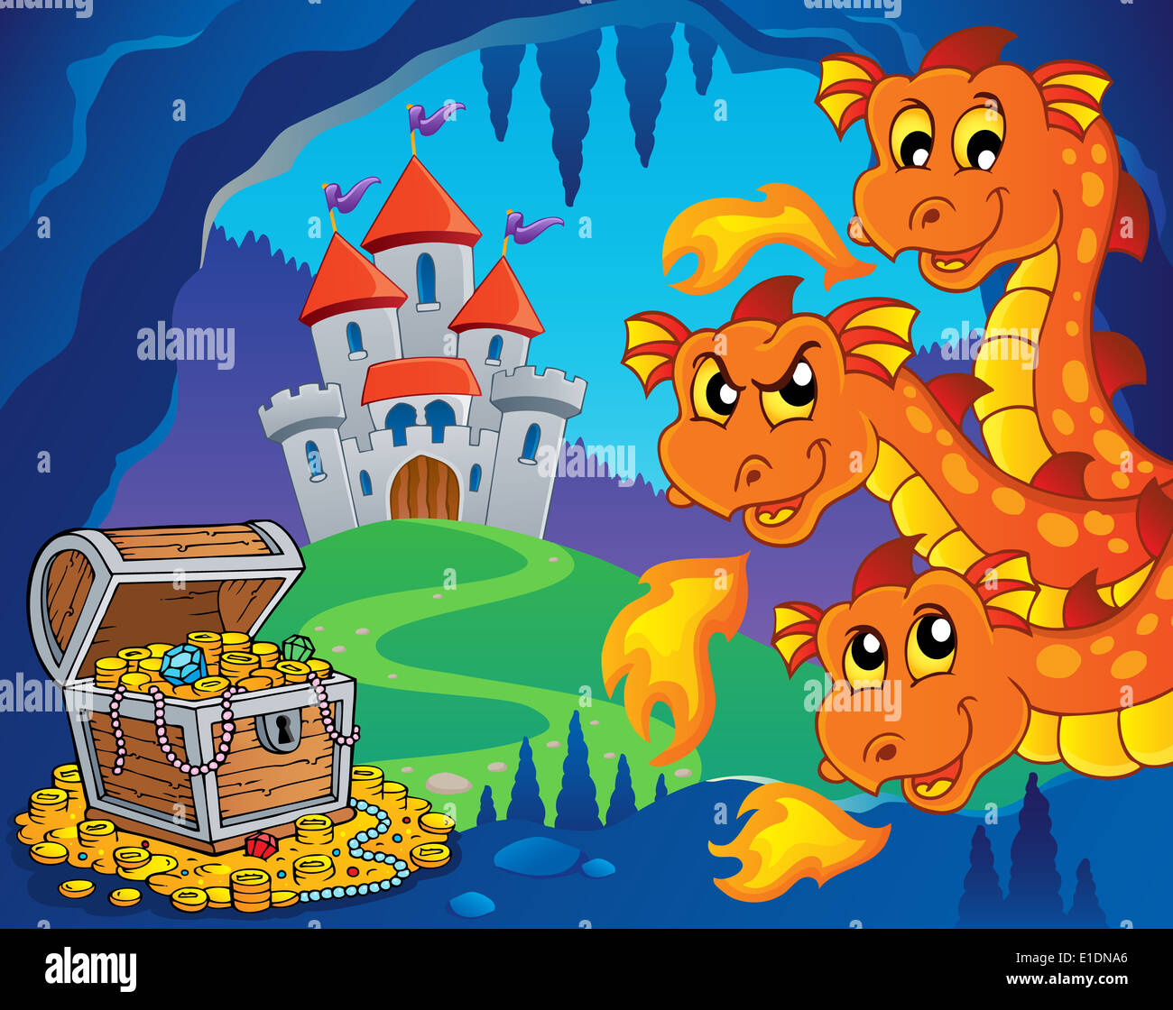 Fairy tale image with dragon 5 - picture illustration Stock Photo - Alamy