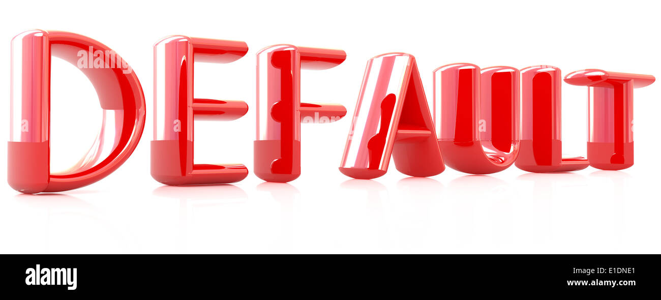 3d red text "default" on a white background Stock Photo - Alamy