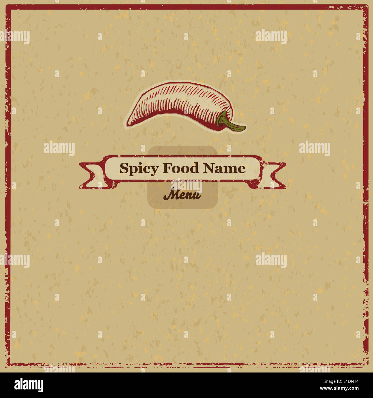 Mexican butcher paper menu background border frame chili hi-res stock ...
