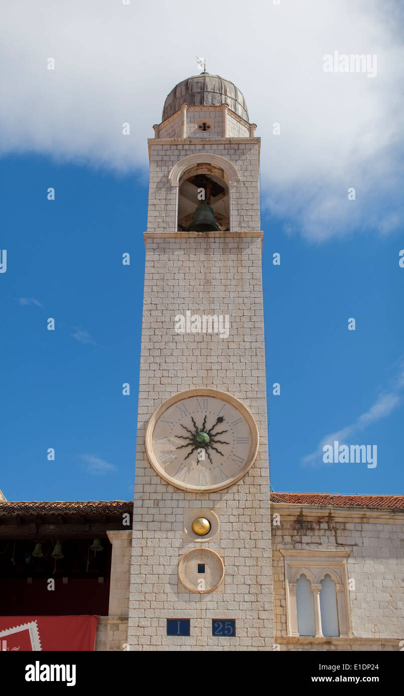 Clock tower in Dubrovnik Stock Photo - Alamy
