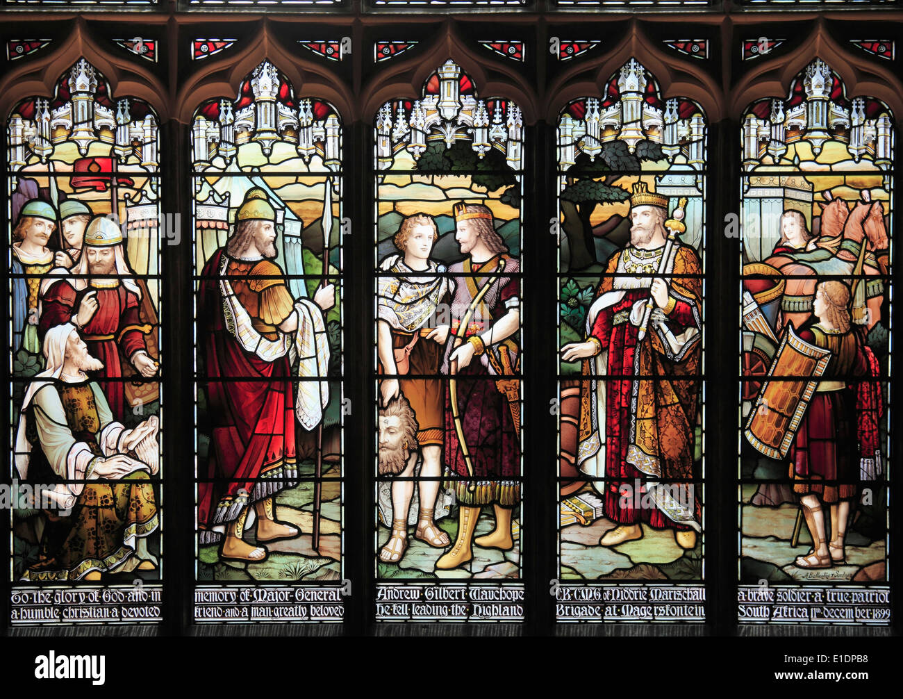UK, Scotland, Edinburgh, St Giles' Cathedral, stained glass window ...