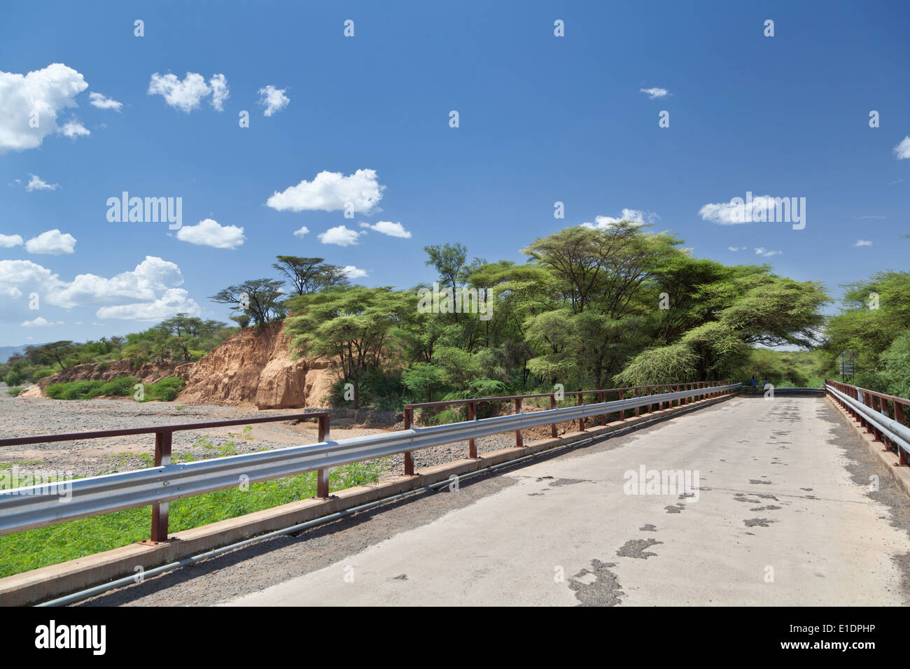 Road bridge over empty river bed between Marigat and Lake Baringo in ...