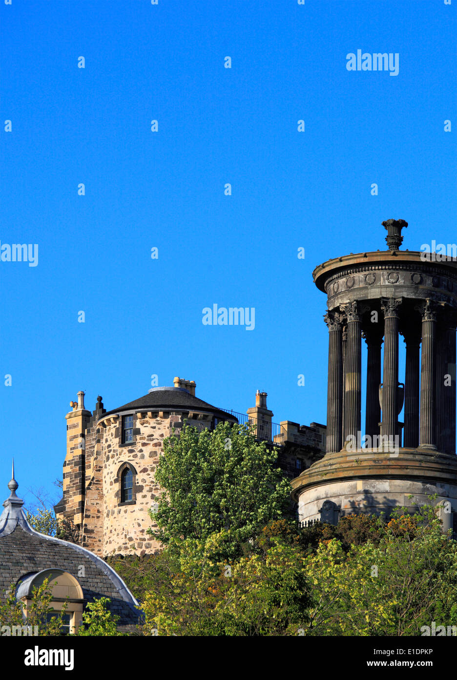 UK, Scotland, Edinburgh, Calton Hill, City Observatory, Dugald Stewart ...