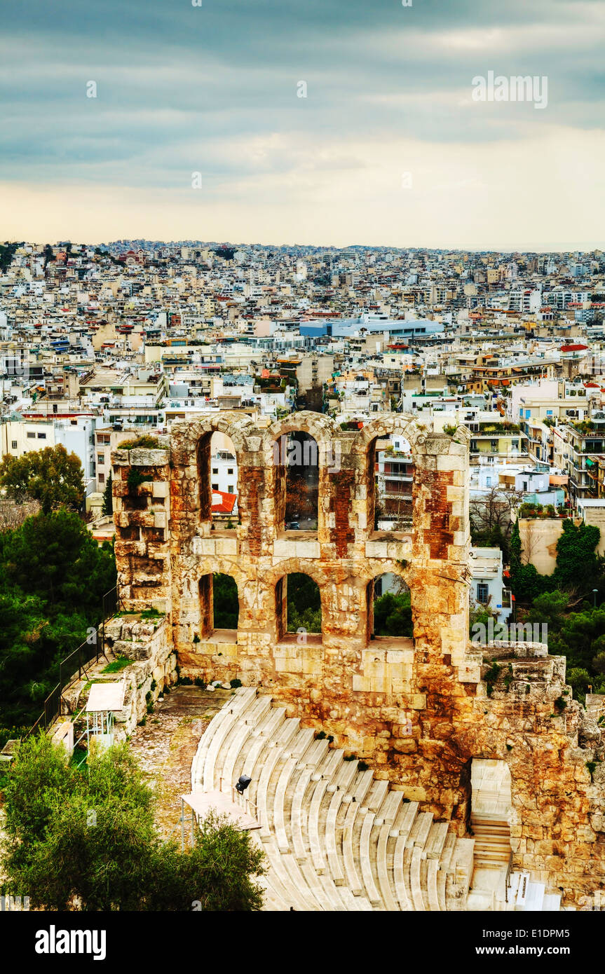 The Odeon of Herodes Atticus view in Athens, Greece Stock Photo - Alamy