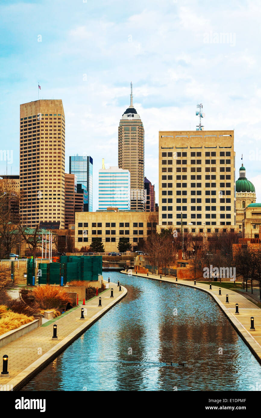 Downtown of Indianapolis in the evening time Stock Photo - Alamy