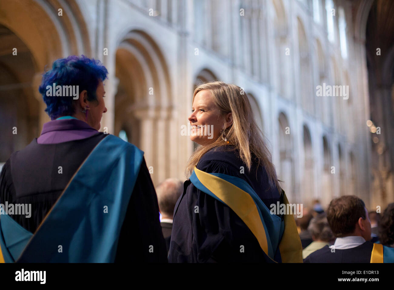 University graduates attend graduation ceremony hi-res stock ...