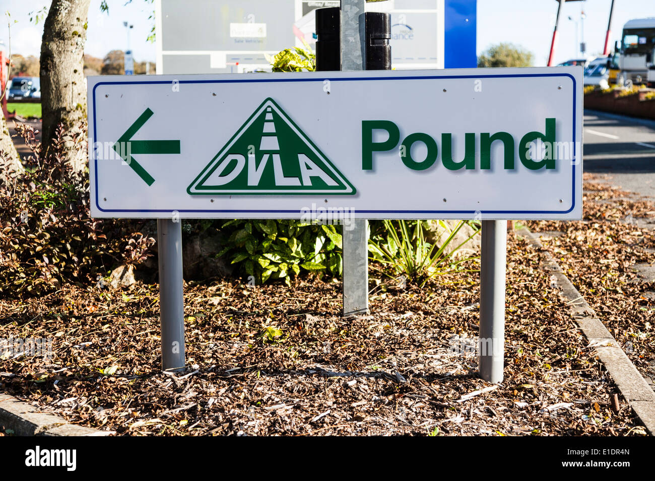 Sign for a DVLA Pound in Dalry, North Ayrshire, Scotland,, where ...
