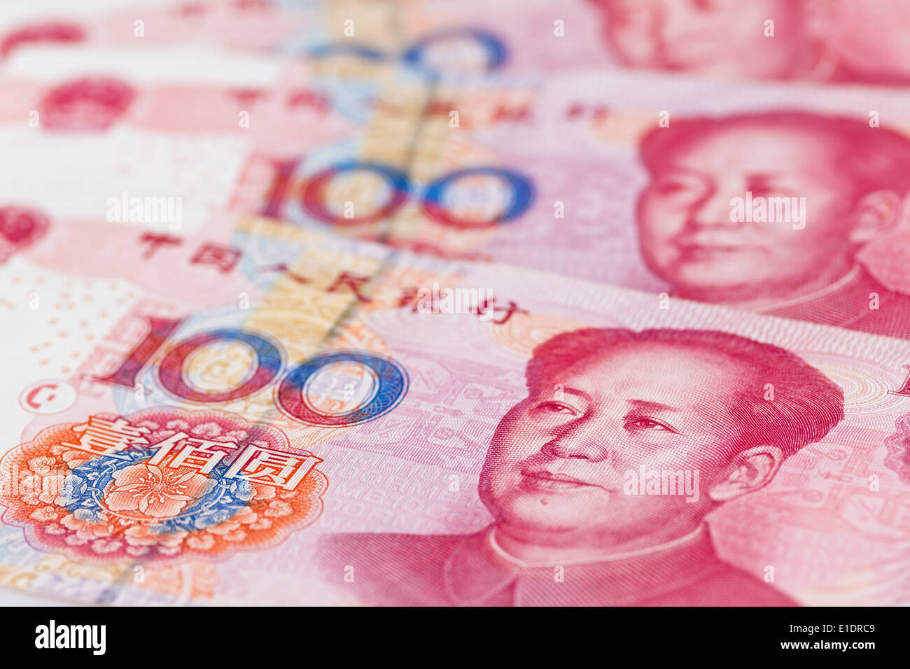 Yuan notes from China's currency. Chinese banknotes Stock Photo - Alamy