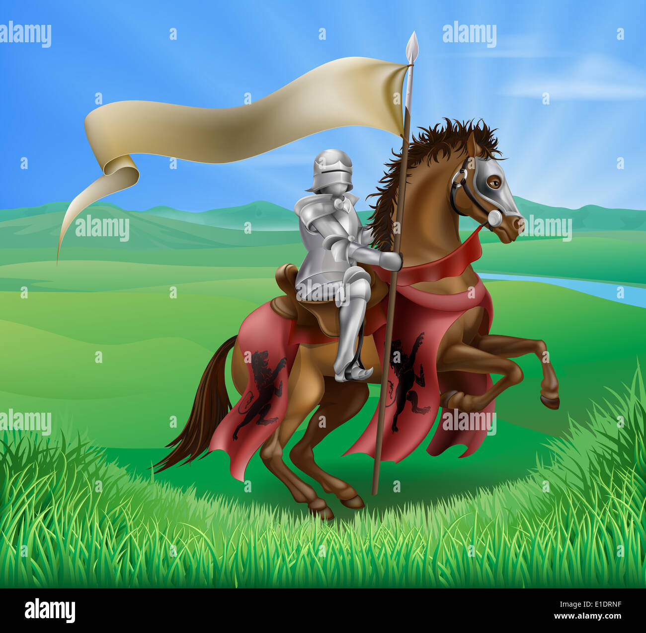 Knight charging battle hi-res stock photography and images - Alamy