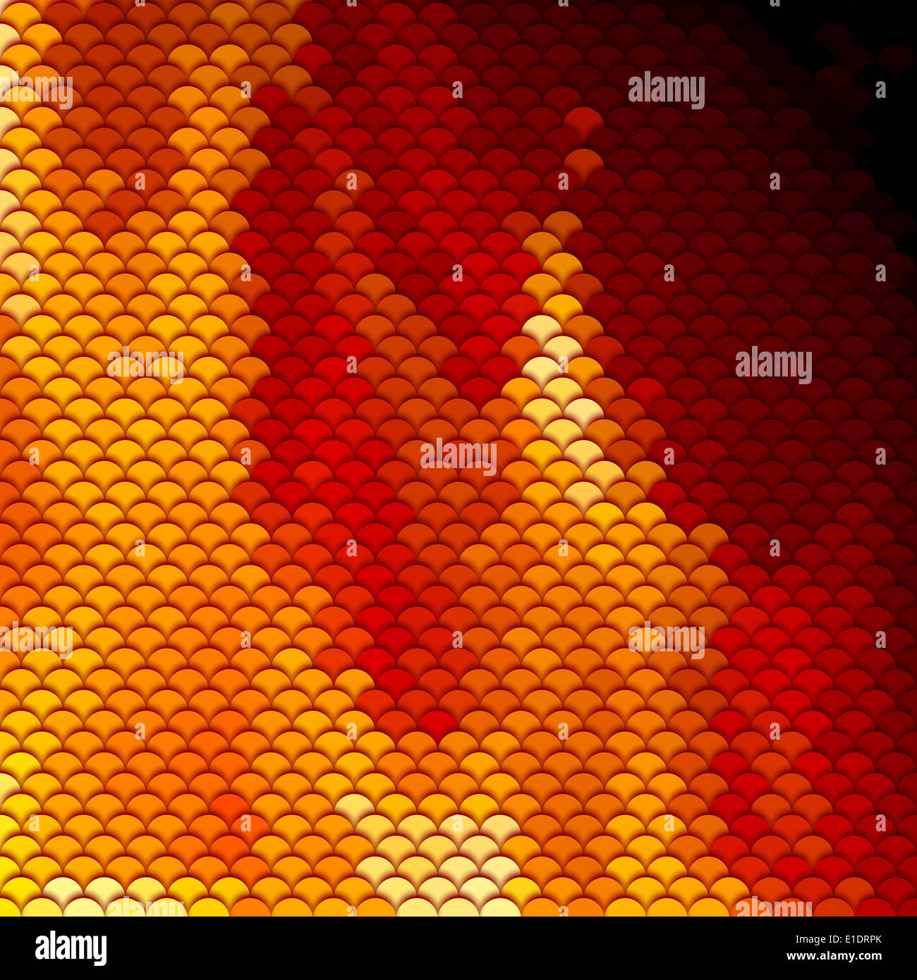 Abstract scales pattern in shades of red and orange. Textured ...