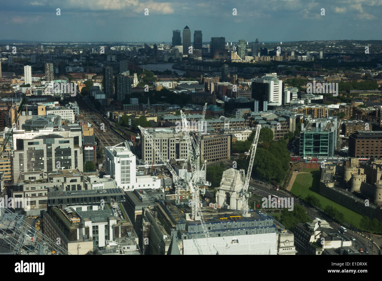 Central London aerial view of the Canary Wharf, London, UK Photo ...