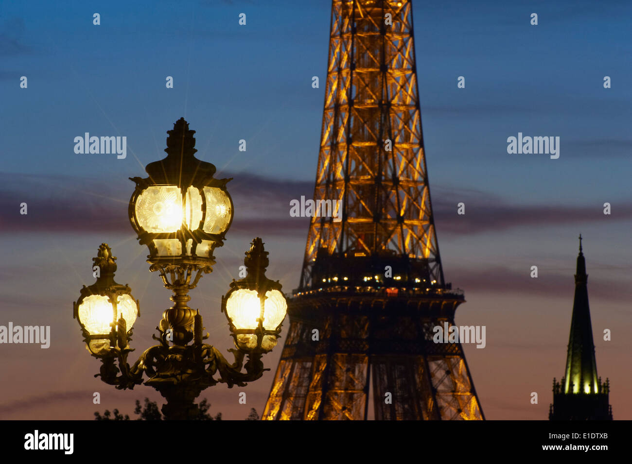 France, Paris, Paris light and Eiffel Tower at night Stock Photo - Alamy