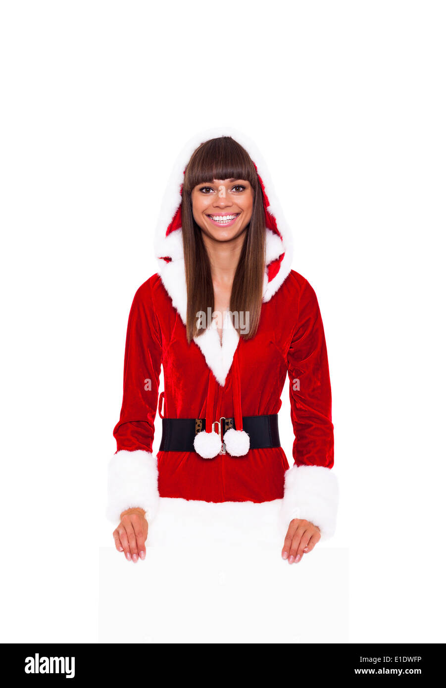 Surprise happy santa girl Cut Out Stock Images & Pictures - Alamy