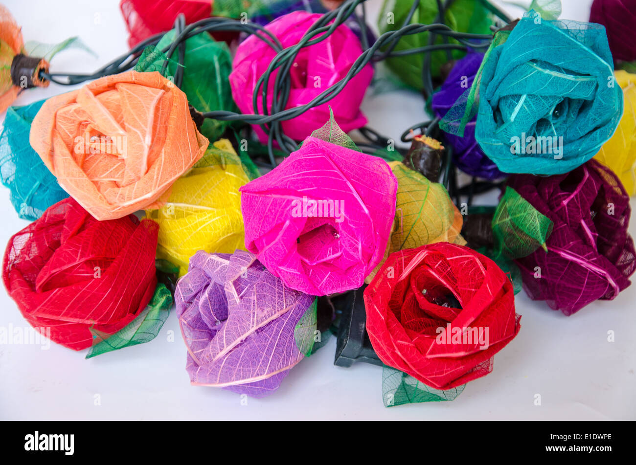 Colorful of artificial rose for decoration Stock Photo - Alamy