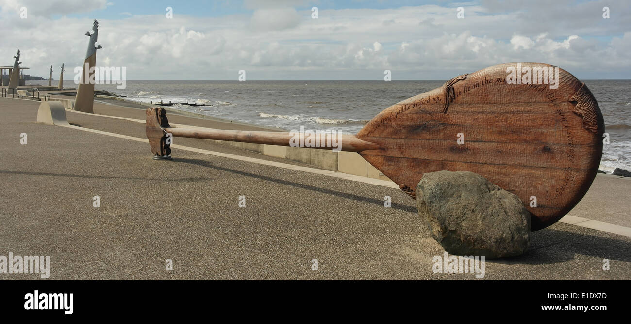Blue sky white cumulus clouds view, looking south along promenade to ...