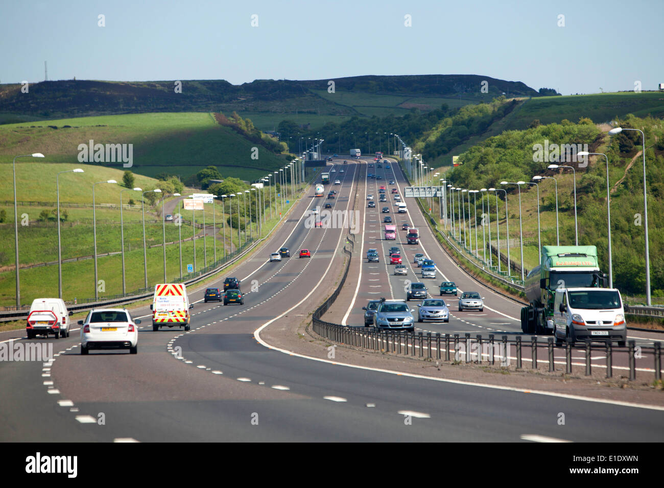The M62, a west east trans Pennine motorway in Northern England looking ...