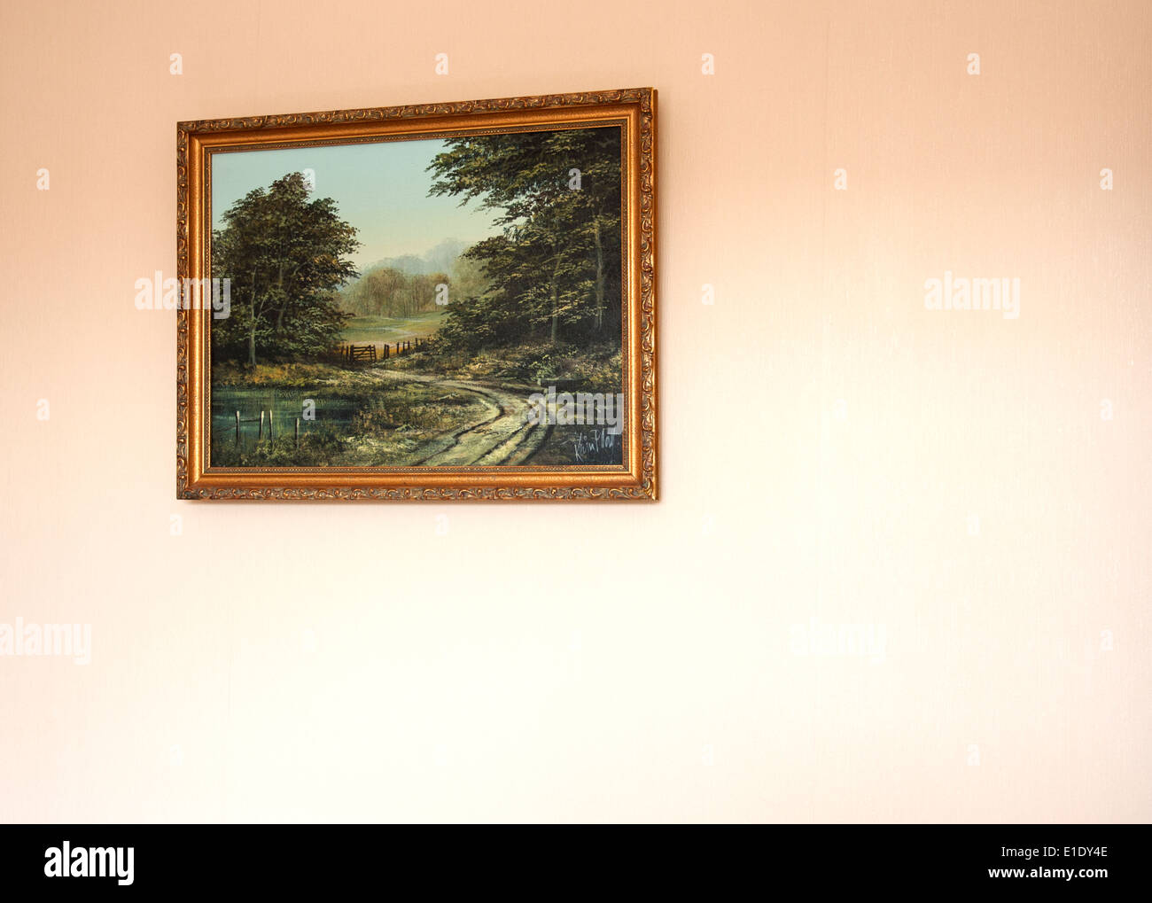 Original oil painting on a wall Stock Photo - Alamy