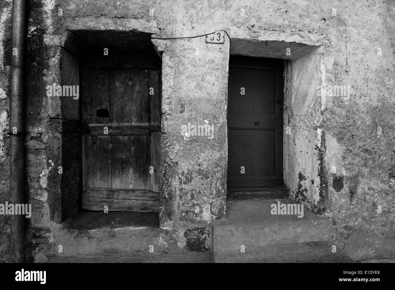Doors and windows of an ancient house in a little village of italy ...