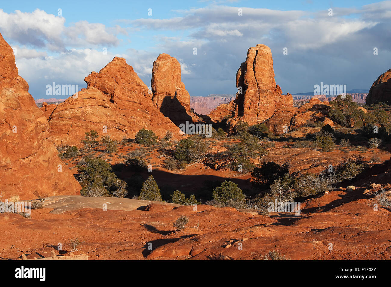 Beautiful sandstone buttes and arches in Arches National Park near Moab ...