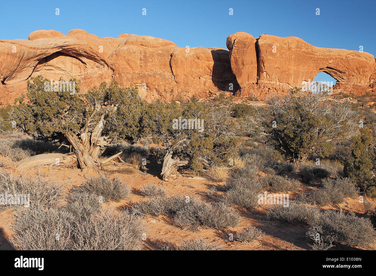 Beautiful sandstone buttes and arches in Arches National Park near Moab ...