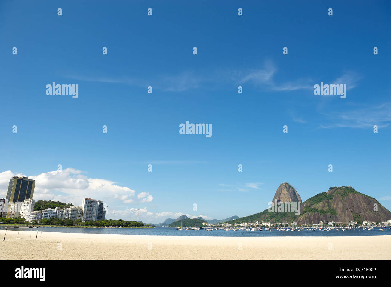 Botafogo Beach view of Sugarloaf Pao de Acucar Mountain Rio de Janeiro ...