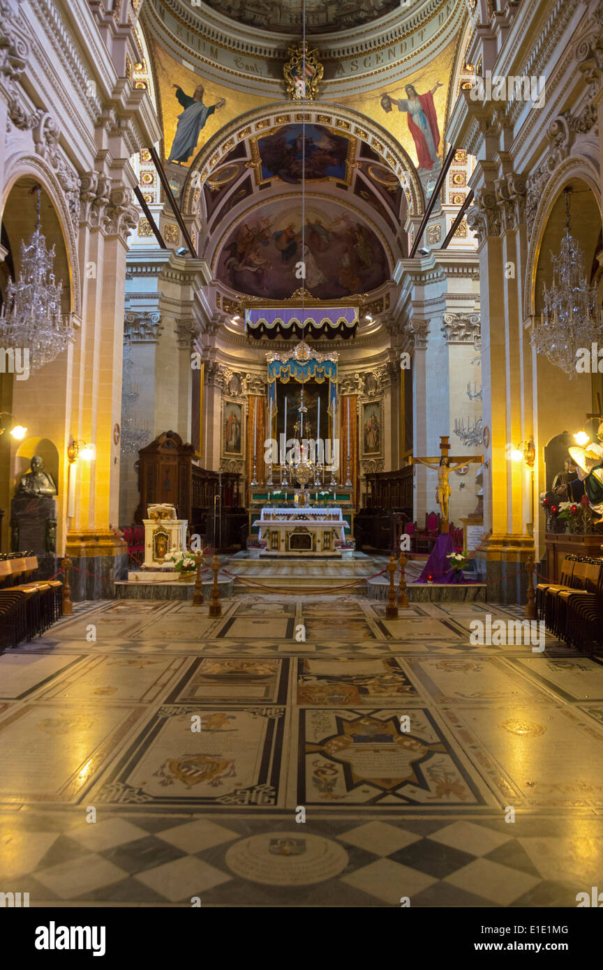 Gozo cathedral internal Citadel Victoria (Rabat Stock Photo - Alamy