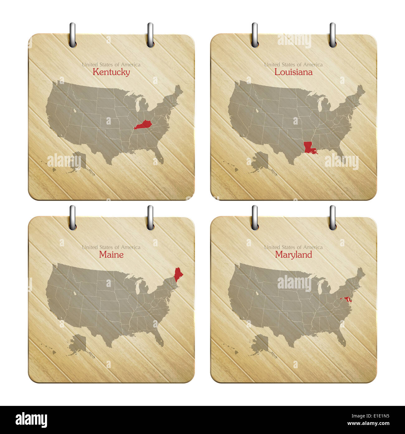 Wooden map united states Cut Out Stock Images & Pictures - Alamy