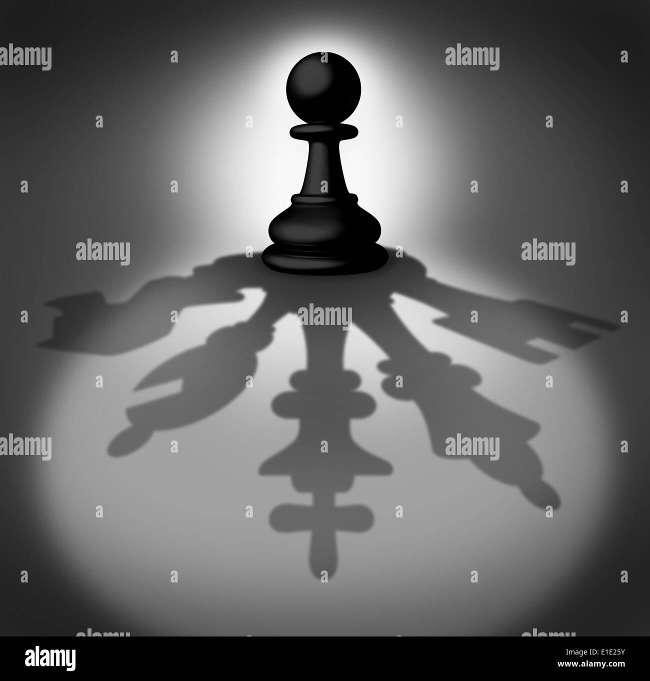Team leader business concept as a chess pawn piece casting a shadow ...