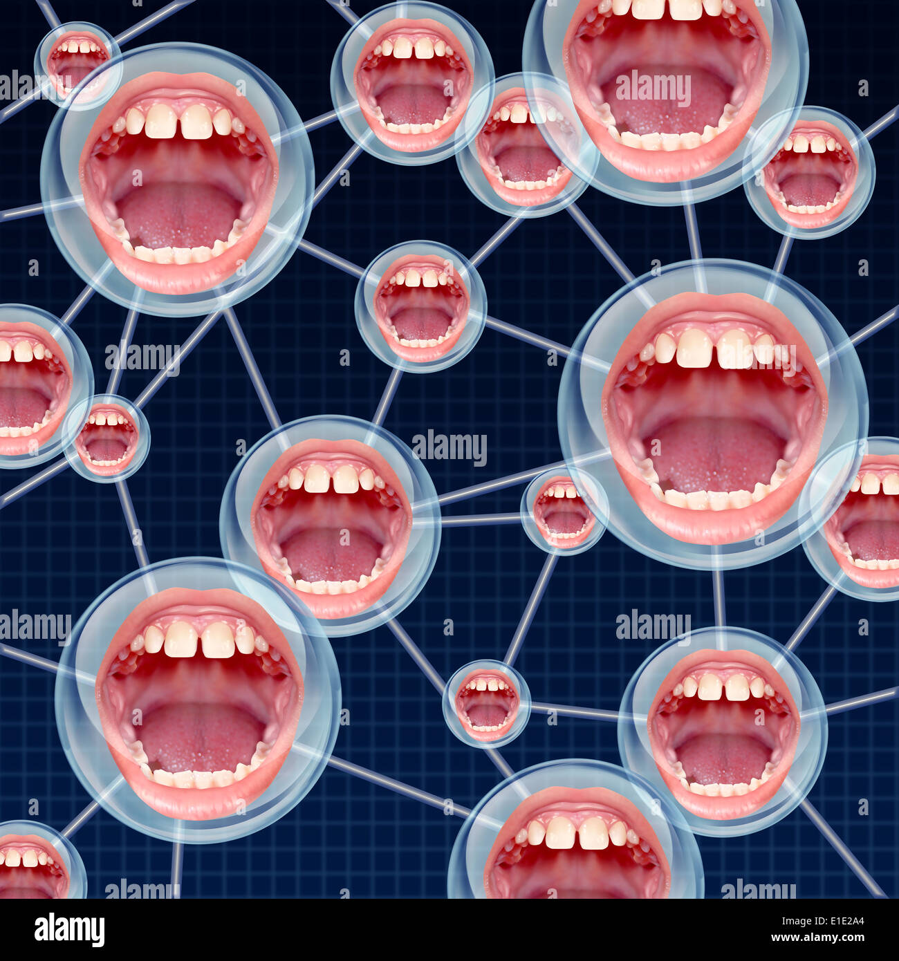 Social Connections communication concept as a group network on the ...