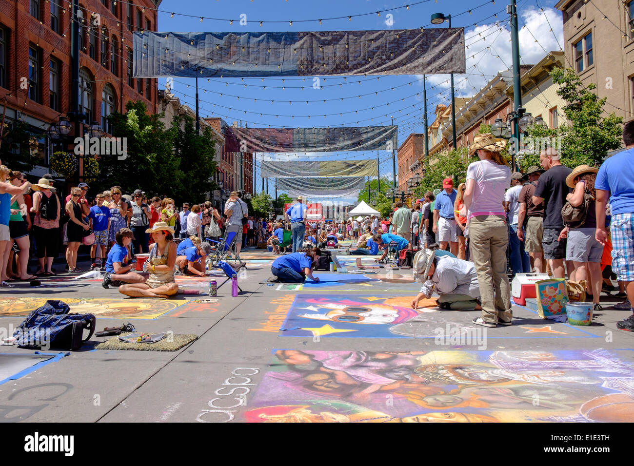Denver, Colorado. 1st June, 2014. Artists put the finishing touches on ...