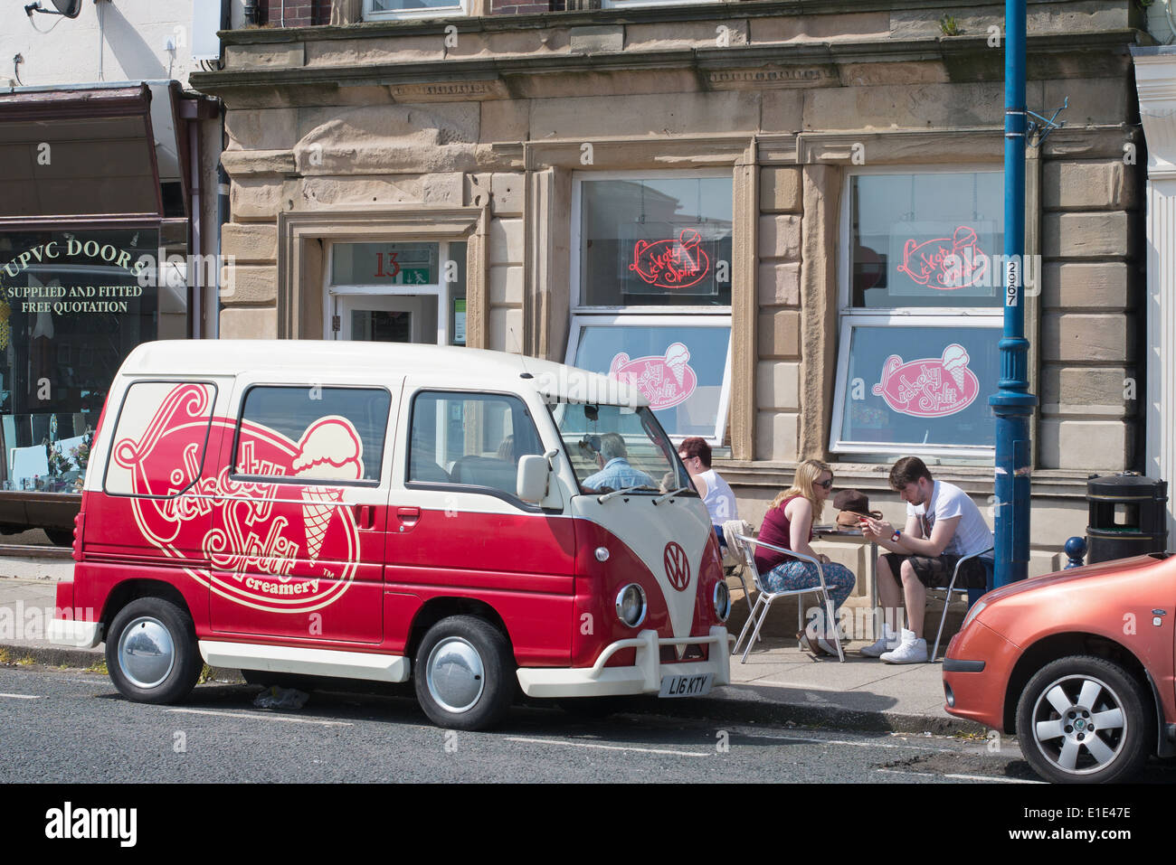 Lickety Split ice cream shop and VW van Seaham Harbour north east shop ...