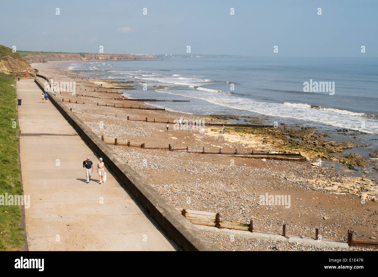 The beach at Seaham Harbour looking north towards Sunderland, north ...